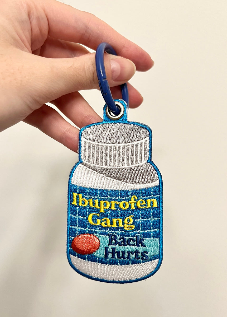 Ibuprofen Gang Embroidered Keychain – Maobabie