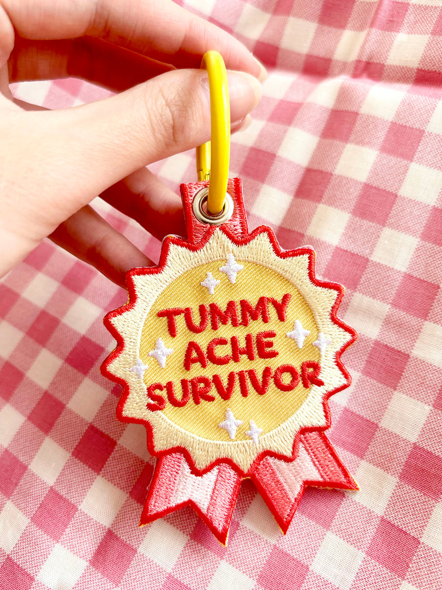 Tummy Ache Survivor Embroidered Keychain – Maobabie
